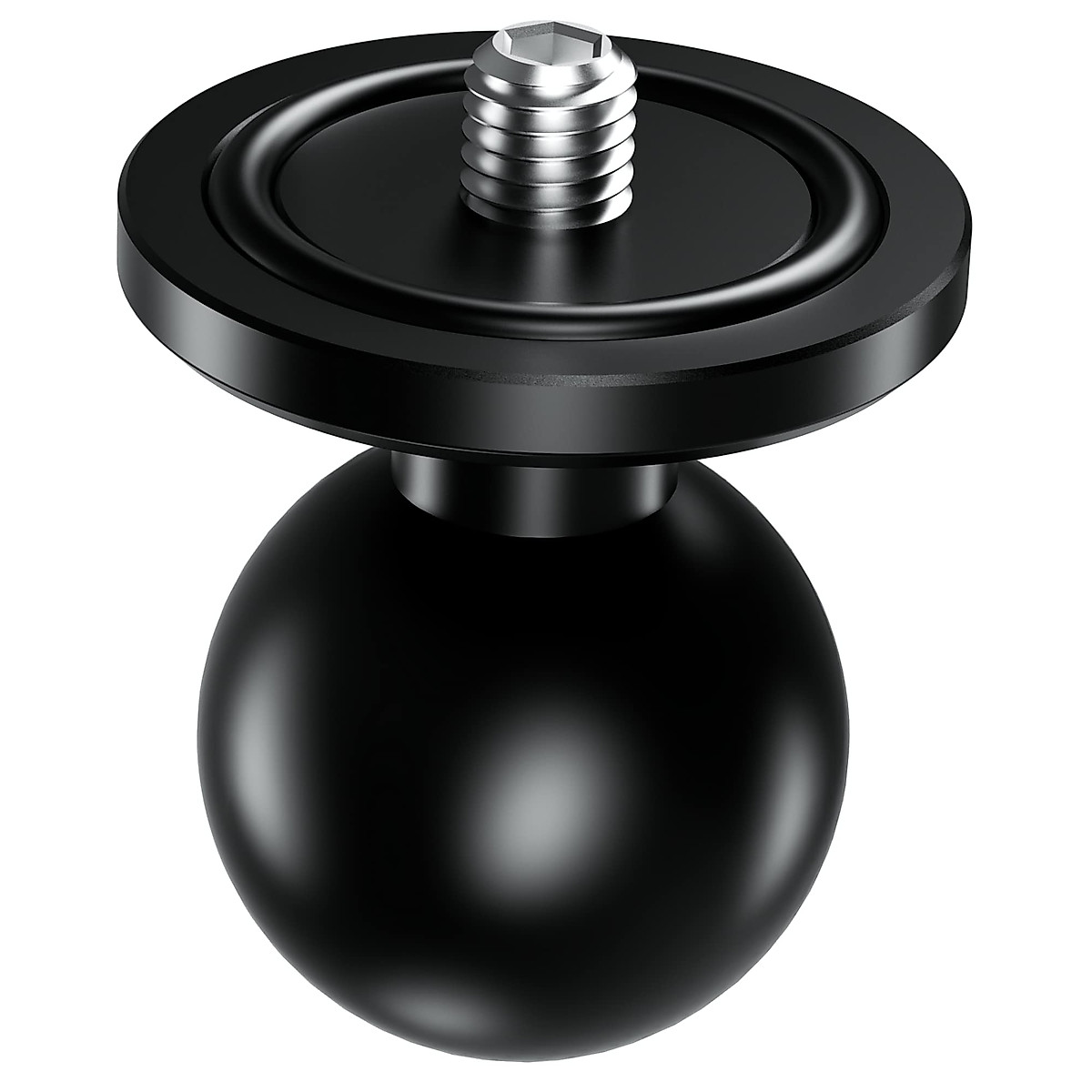 BRCOVAN Aluminum Alloy 1'' Ball Adapter with 1/4"-20 Threaded Stud for Action Camera & Camcorder Compatible with RAM Mounts B Size Double Socket Arm