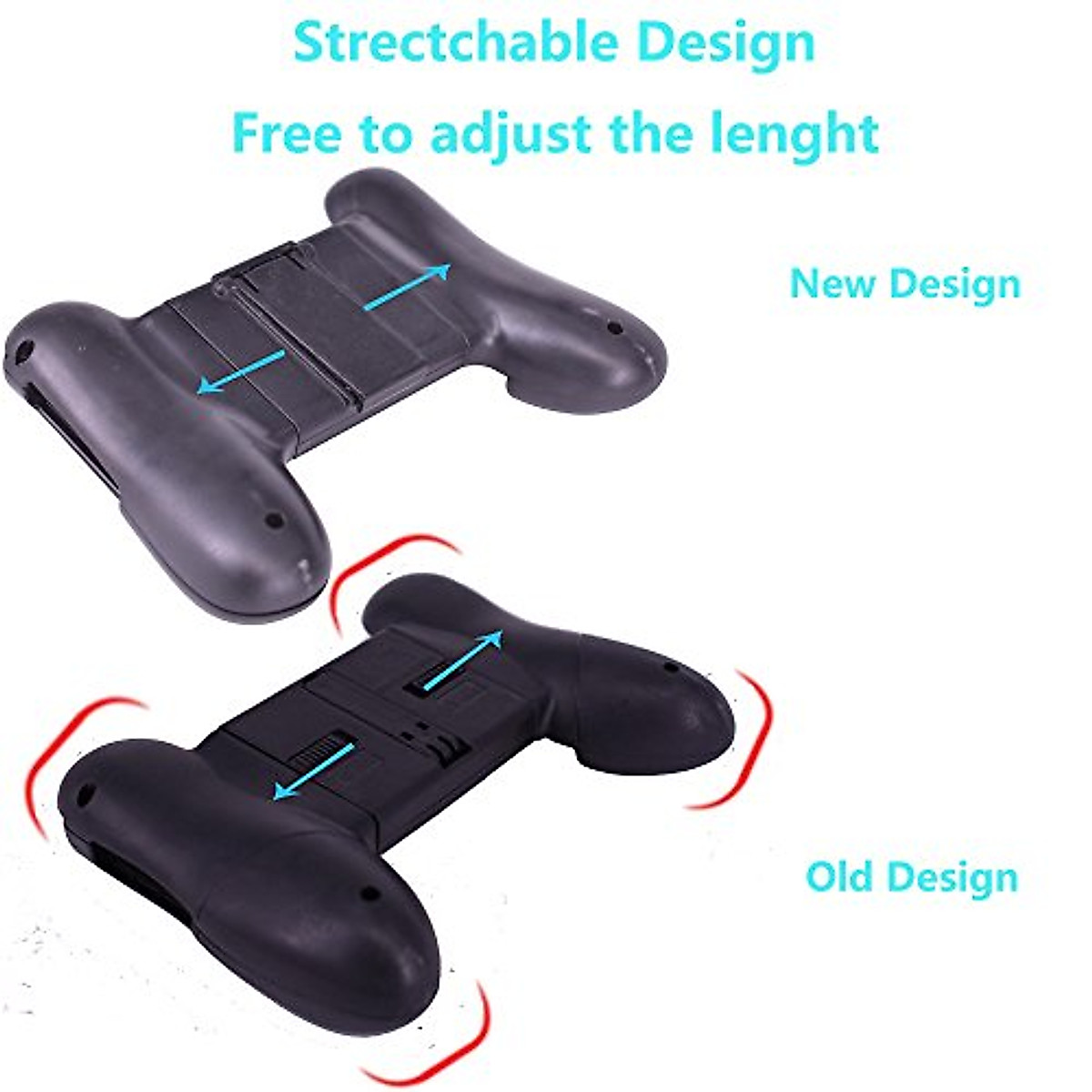 2pcs Game Clutch Universal Grip Adjustable Phones Mobile Controller Phone Game Grip Case Ergonomic Design Game Grip Handle Controller Stand Holder Joypad for iPhone 12/13/14 Pro Max/Galaxy S22/23