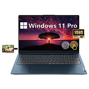Lenovo IdeaPad 5i Business Laptop, 15.6" FHD Touchscreen Display, Intel Core i7-1165G7, Windows 11 Pro, 12GB RAM 512GB SSD,32GB Durlyfish USB Card