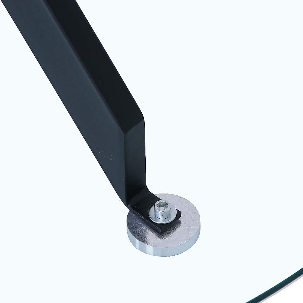 NIERN Round Tempered Glass Dining Table for 2-4 with Metal Legs, 35.5 in Modern Small Kitchen Table for Kitchen Dining Room (Black)