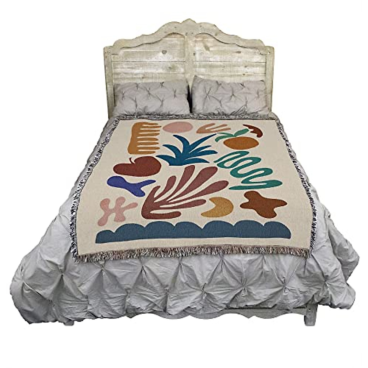 Pure Country Weavers Cutout Shapes 1 Blanket by JJ Design House - Abstact Art - Gift Tapestry Throw Woven from Cotton - Made in The USA (72x54)