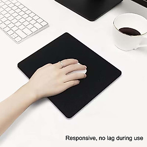 Mouse Pad with Stitched Edge, Comfortable Mouse Pads with Non-Slip Rubber Base, Durable and Washable Mousepads for Computers Laptop Mouse,8.6x7x0.06inch,Classic Black (2 Pack)
