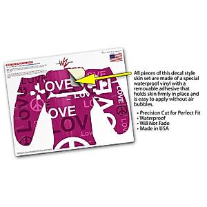 WraptorSkinz Skin Wrap compatible with Sony PS5 DualSense Controller Love and Peace Hot Pink (CONTROLLER NOT INCLUDED)