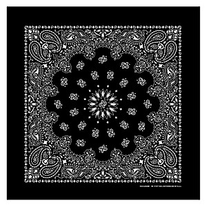 B53 100% Cotton Bandanas Made in the USA - Stylish Headband, Handkerchief, Scarf - 21 inch x 21 inch (Red, Navy, Black (3-pack))