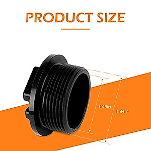 POOLOOP 86202000 1-1/2'' Pool Filter Drain Plug with O-Ring Replacement for Pentair EasyClean, FNS Plus, Warrior Pool & Spa D.E. Filters (1 Pack), Black