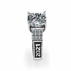 A2Z CUSTOM JEWELRY Fully Personalized Fashion Class Ring For High School College University Graduation Ceremony Sterling Silver Ring