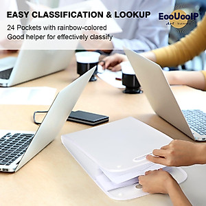 EooUooIP 13-Compartment Portable Vertical Accordion Expandable File Folder Organizer with Blank Index Tabs,Portable and Durable,Suitable for File Management and Document Storage.