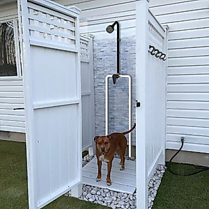 Outdoor Shower Stainless Steel Exposed Shower Head Kit, Environmentally Friendly Faucet, Shower Head Outdoor Backyard Poolside Beach Pool Spa for Easy Installation, Matte Black