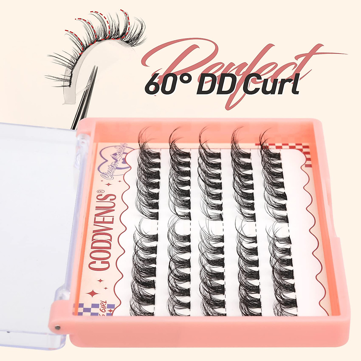 Anime Lashes Individual Manga Eyelashes Natural Look Lashes Wispy Clear Band Strip Eyelashes Spiky Korean Style Lashes Pack by Goddvenus (8 Pairs 4 Styles)