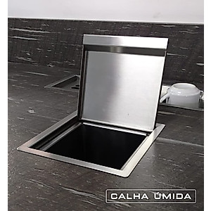 Stainless Steel Compost Bin for Kitchen Countertop Mounted, 1.32 Gallon Kitchen Compost Container with Lid, Compact and Easy Clean, Stainless Steel