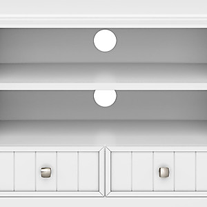 SIMPLIHOME Acadian SOLID WOOD 60 Inch Wide Rustic TV Media Stand in White for TVs up to 65 Inches, For the Living Room and Entertainment Center