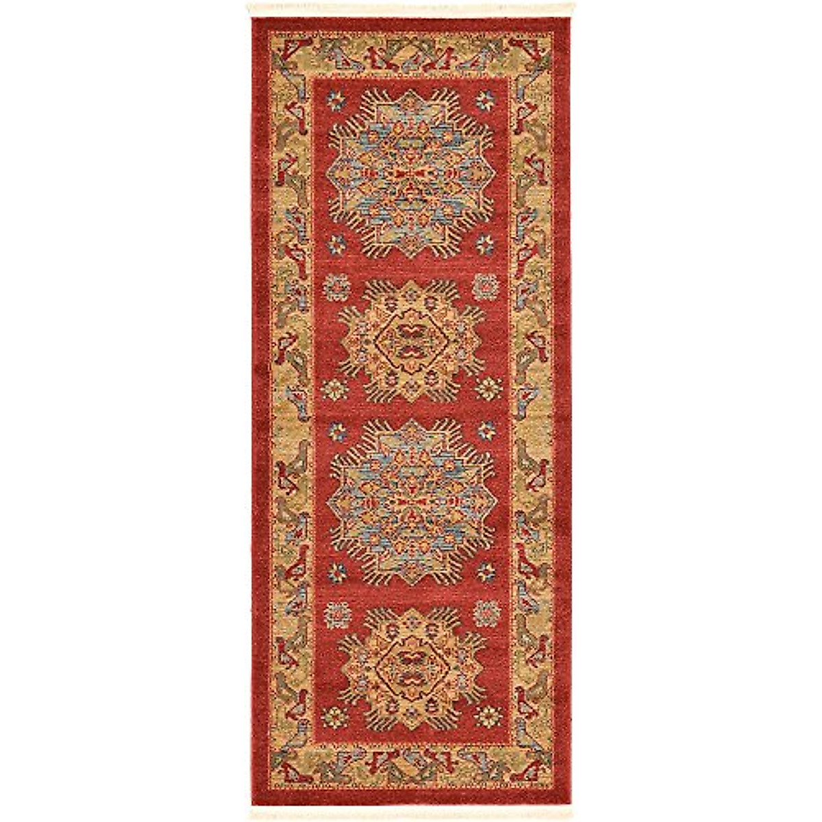 Unique Loom Sahand Collection Traditional Geometric Classic Red Runner Rug (2' 7 x 6' 7)
