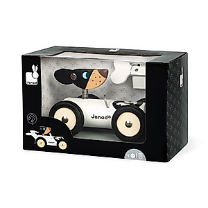 Janod Spirit Solid Car Push Toy with Bernard Dog - Ages 18 Months+ - J04491