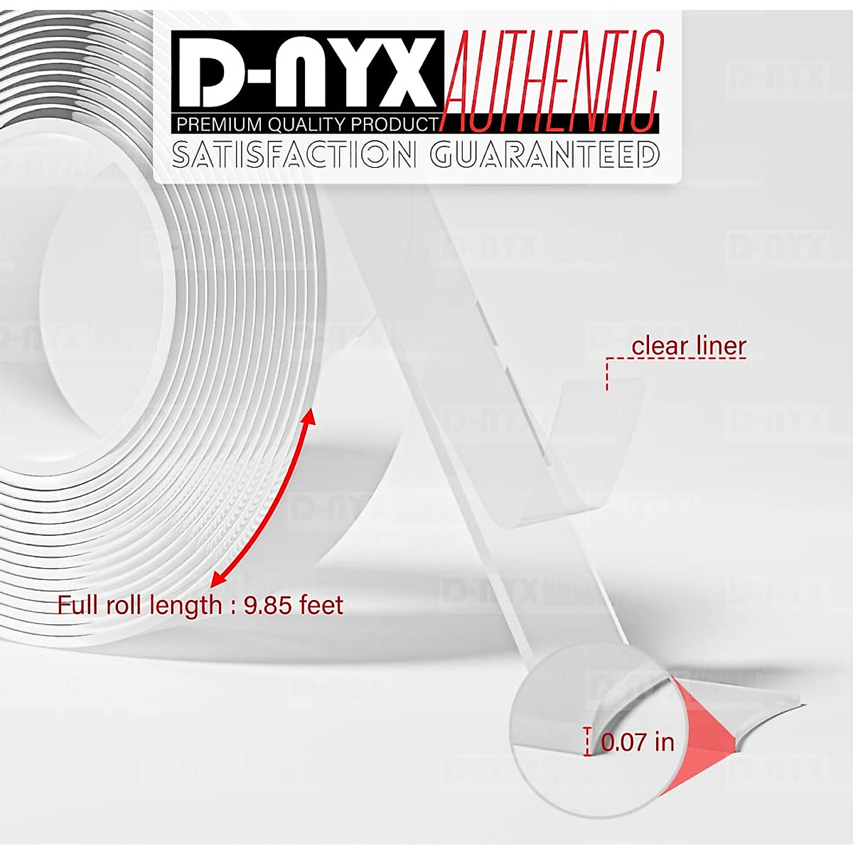 Tough Double Sided Mounting Tape Removable 1.18" x 118 inches Clear Nano Double Sided Tape Heavy Duty, Multipurpose Tape Picture Hanging Strip Adhesive Poster Carpet Tape (1.18" x 9.85 FT (1 Pack))