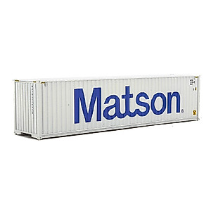 Walthers SceneMaster HO Scale Model of Matson (Gray, Blue) 40' Hi Cube Corrugated Side Container,949-8263