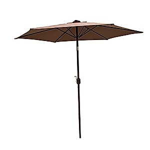 Bestmart INC New Outdoor Patio Garden Sun Proof Patio Umbrella Yard Beach with Crank Tilt 100% Polyester Fabric (8FT Tan)