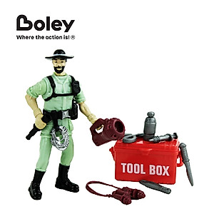 Boley Dinosaur Explorer Play Set - 13 Piece Dinosaur Toys Set with Roaring Giant T-Rex Dinosaur Toy, Explorer Figure, Large Truck, Tool Box, and More!