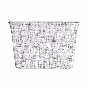 Curver Set of 4 Large V Decorative Plastic Organization and Storage Basket, 22.7L / 24QT, White with Tweed Pattern