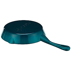 Crock Pot Artisan 8 Inch Enameled Cast Iron Round Skillet, Teal Ombre