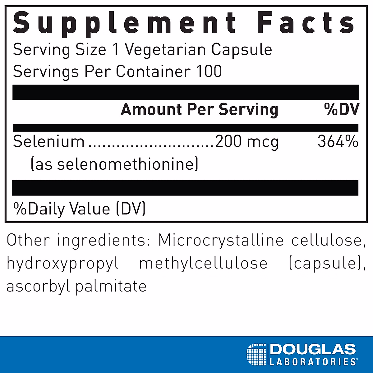 Douglas Laboratories Seleno-Methionine | 100 Vegetarian Capsules