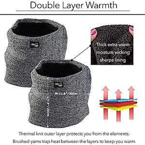 DG Hill Neck Warmer Men Women - 2 Pack Winter Face Mask Thick Thermal - Neck Gaiter Cold Weather Fleece Lined Ski
