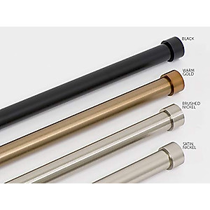 Ivilon Drapery Window Curtain Rod - End Cap Style Design 1 Inch Pole. 72 to 144 Inch Color Warm Gold