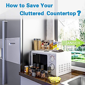 Magnetic Spice Rack, Thipoten Strong Magnetic Shelf with 2 Removable Hooks, Perfect Space Saver for Small Kitchen/ Apartment, Awesome Metal Cabinet for Holding Spices, Jars, Bottle, Beve(Black, 2Pack)