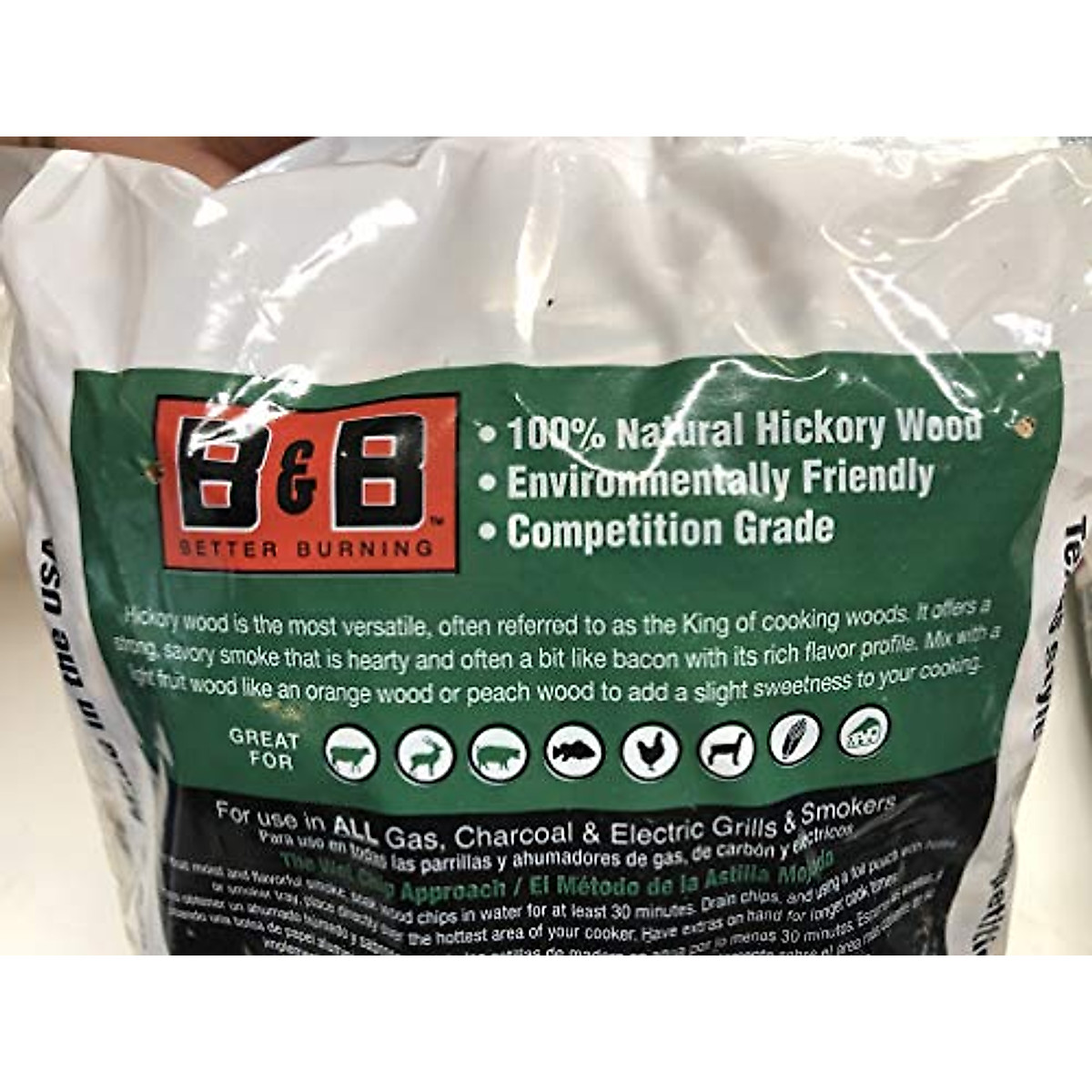 B&B Hickory Wood Smoking Chips - 100% Natural, Competition Grade Bundle - Pack of 2
