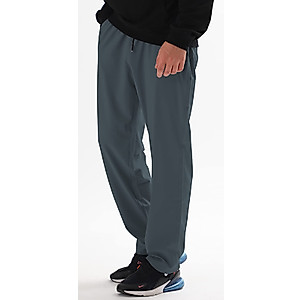 AIRIKE Mens Sweat Pants, with Pockets Outdoor Lightweight Breathable Quick Dry Athletic Jogging Hiking Pants with Elastic Waist Navy
