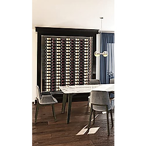 VintageView WS62 6-Foot 36 Bottle Metal Wall Mounted Wine Rack in Brushed Nickel (2 Rows Deep)