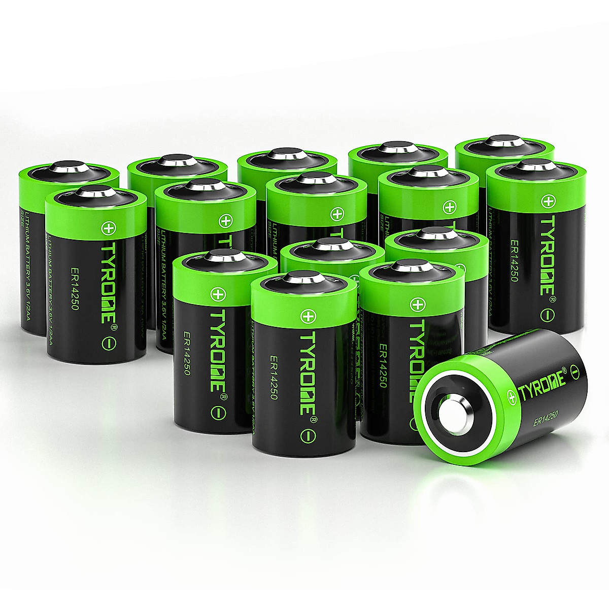 tyrone ER14250 1/2AA 3.6v Lithium Battery LS14250 1200 mAh 1/2aa Batteries Compatible with Dogwatch Dog Collar Meter Sensor/Movement Monitor/Home Security/Alarm System [ Value Packing ][ 16 Pack ]