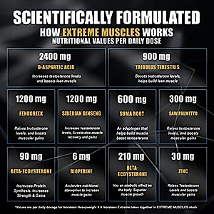 LA Muscle The Norateen Combo II (1 Month Supply) - Extreme Muscle Building Supplement Veggie Vegan Pills