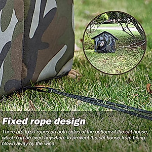 WHDPETS Cat House for Outdoor Cats, Weatherproof Feral Cat House with Mat and Doors, Easy to Put Together, Collapsible Warm Pet Nest Kitty Shelter for Winter, Never Blow Away