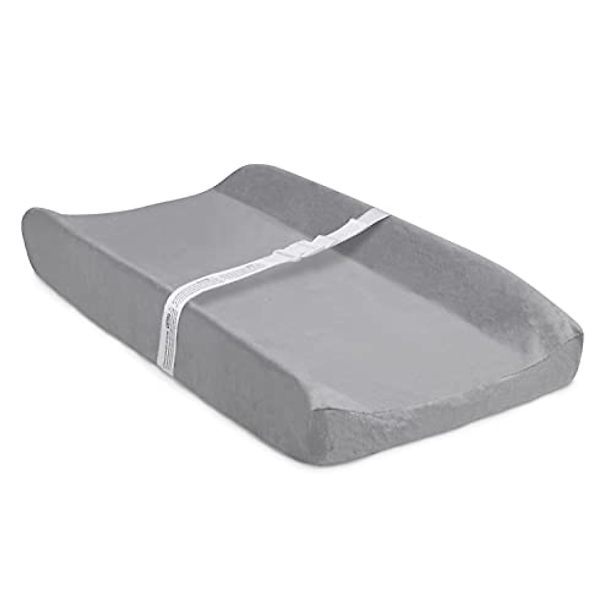 Delta Children Contoured Changing Pad with Plush Cover, Grey