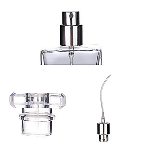 6 Pack 30ml / 1 Oz Transparent Refillable Perfume Bottle, Portable Square Empty Glass Perfume Atomizer Bottle Spray Applicator with 4 kinds of perfume dispenser(6 Pack 30ml / 1.01 oz. Transparent