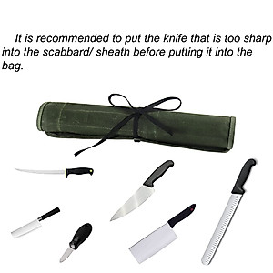 JOINDO Heavy Duty Waxed Canvas Knife Bag, Professional Chef Knife Roll Bag with 6 Slots, Knives Pouch