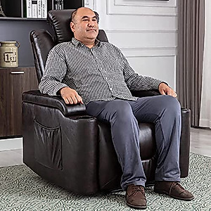 Phoenix Home Power Chair for Living Room Theater Recliner, Brown