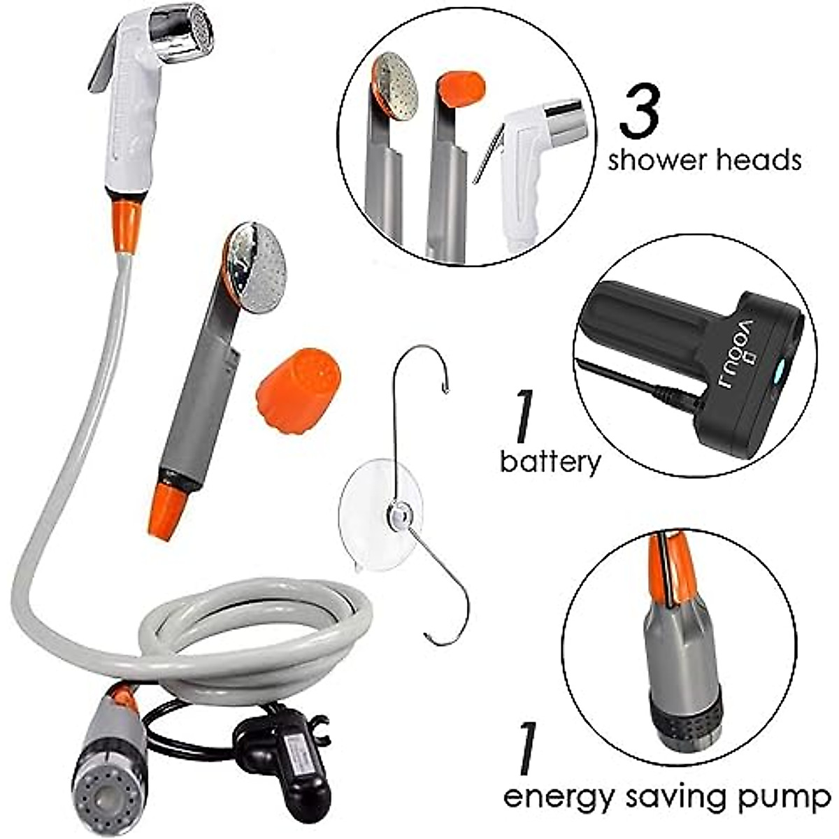 Electric Portable Bidet Handheld Battery,Bidet Handheld Water Sprayer Portable Rechargeable Battery Powered (Bidet+Shower)