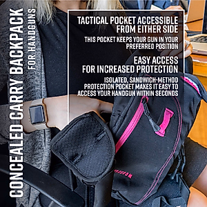 Concealed Backpack Holster for Men and Women, American Rebel Small Freedom Concealed Carry Backpack - Black/Grey