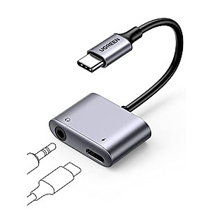 UGREEN USB C to 3.5mm Headphone and Charger Adapter 2 in 1 Type C to Aux Audio Jack with PD 60W Fast Charging Dongle for Stereo Earbuds Compatible with Samsung S23/S22 Note20/10 Pixel 5/4 iPad Pro Air