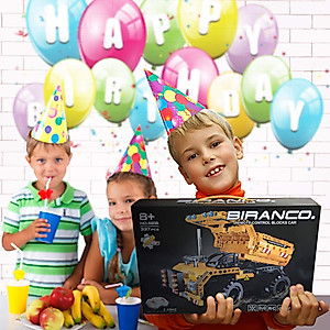 BIRANCO. Dump Truck Building Set with Remote Control, Fun STEM Engineering Construction Toys for Boys and Girls Ages 6-12 Years Old and up, Best Toy Gift for Kids, Activity Game