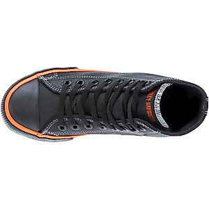 Harley-Davidson Footwear Men's Nathan Sneaker, BLK/Orange Vulcanized HI-TOP, 10