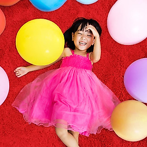 Keeko Area Rugs for Living Room Bedroom, 6x9 Red Fluffy Washable Large Area Rug Soft Shag Fuzzy Shaggy Carpet High Pile Modern Area Farmhouse Rug Non Shedding Indoor Rugs for Kids Girls Room Decor