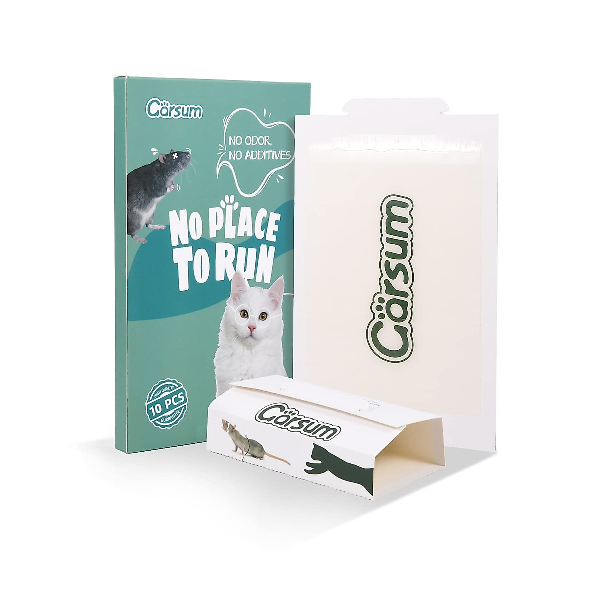 Garsum 10 Pack Mouse Glue Trap, Peanut Butter Scent Sticky Traps, Heavy Duty Pest Board Insect Spider Mice, Extra Strength Trampas para Ratones Indoor for Home