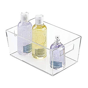 iDesign Clarity Wall Mount Nail Polish Storage Rack with 3 Shelves for Bathroom, Vanity, Closet, Bedroom, Set of 1, Bin-Small