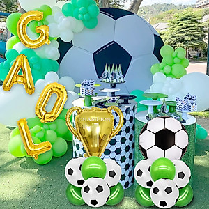 Soccer Balloons Soccer Party Decorations GOAL Trophy Balloons For Men’s Boy’s Soccer Birthday Party Sports Theme Party Football Theme Party Supplies (Style 01)