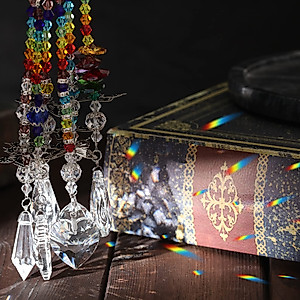 Crystals Ball Prisms Sun Catcher for Window Rainbow Maker with Butterfly Hanging Ornament for Home,Office,Garden Decoration, Pack of 6 Gift for Mother and Friend