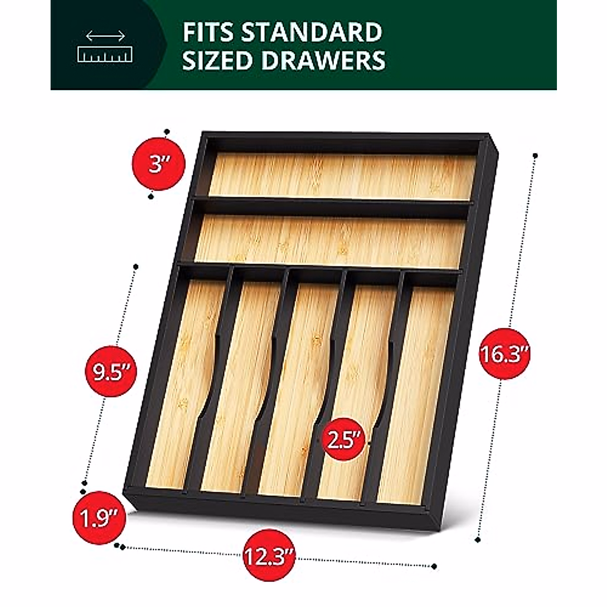 ROYAL CRAFT WOOD Premium Bamboo Kitchen Utensil Rack: Elegant Organizer and Spacious Utensil Holder for Streamlined Kitchen Storage