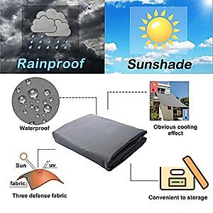 LOVE STORY Waterproof 10'×13' Rectangle Dark Grey Sun Shade Sail Canopy UV Resistant for Outdoor Patio Garden Backyard