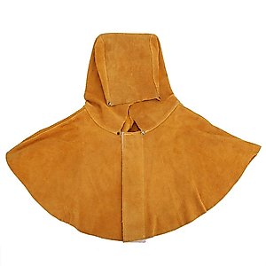 Welder Hood, Yellow Cowhide Heat Insulation Neck Face Protection, Welding Helmet Safety Mask for Splashing Proof And Heat Resistant